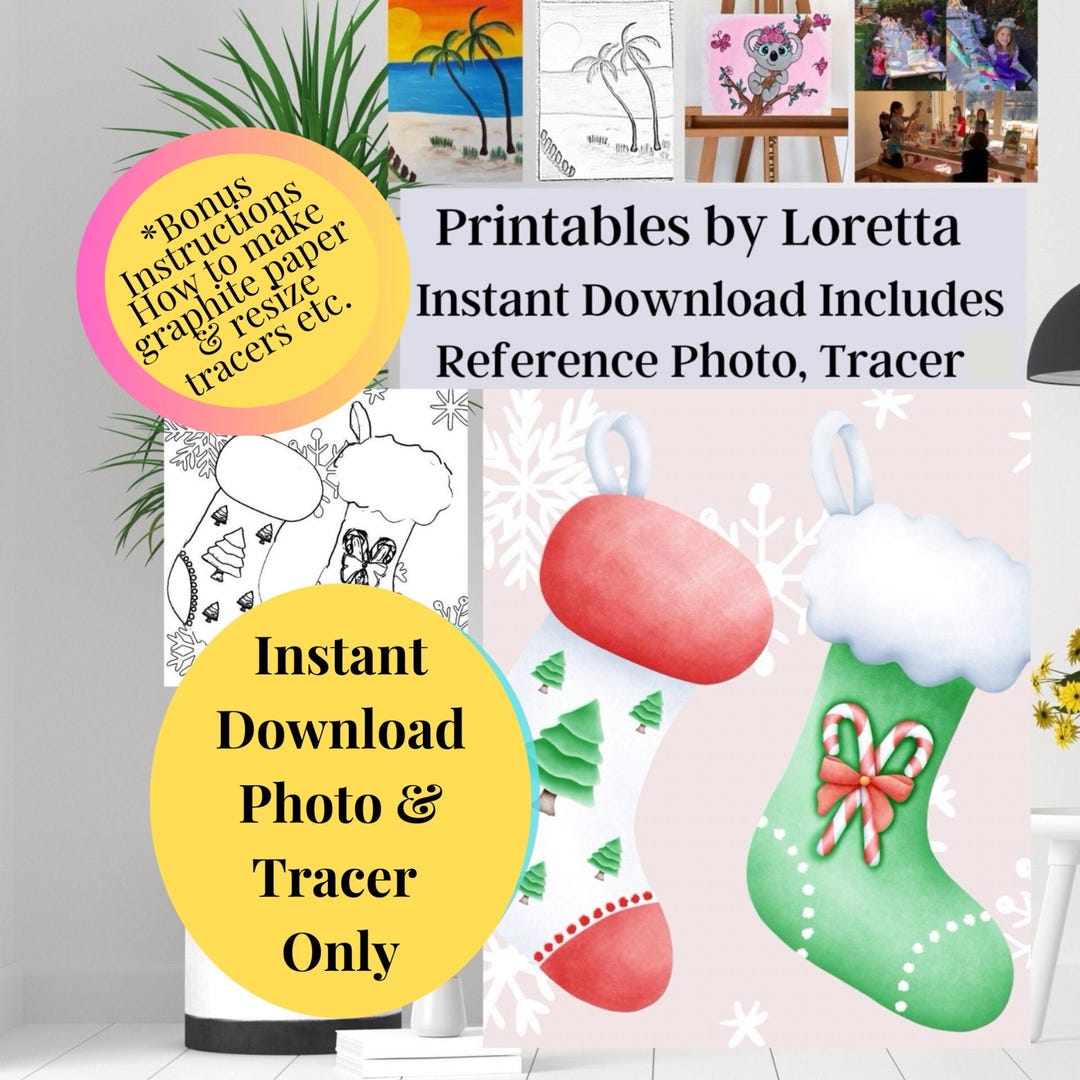 DIY Paint Party Kit Instant Download Christmas Stockings , Paint Party ...