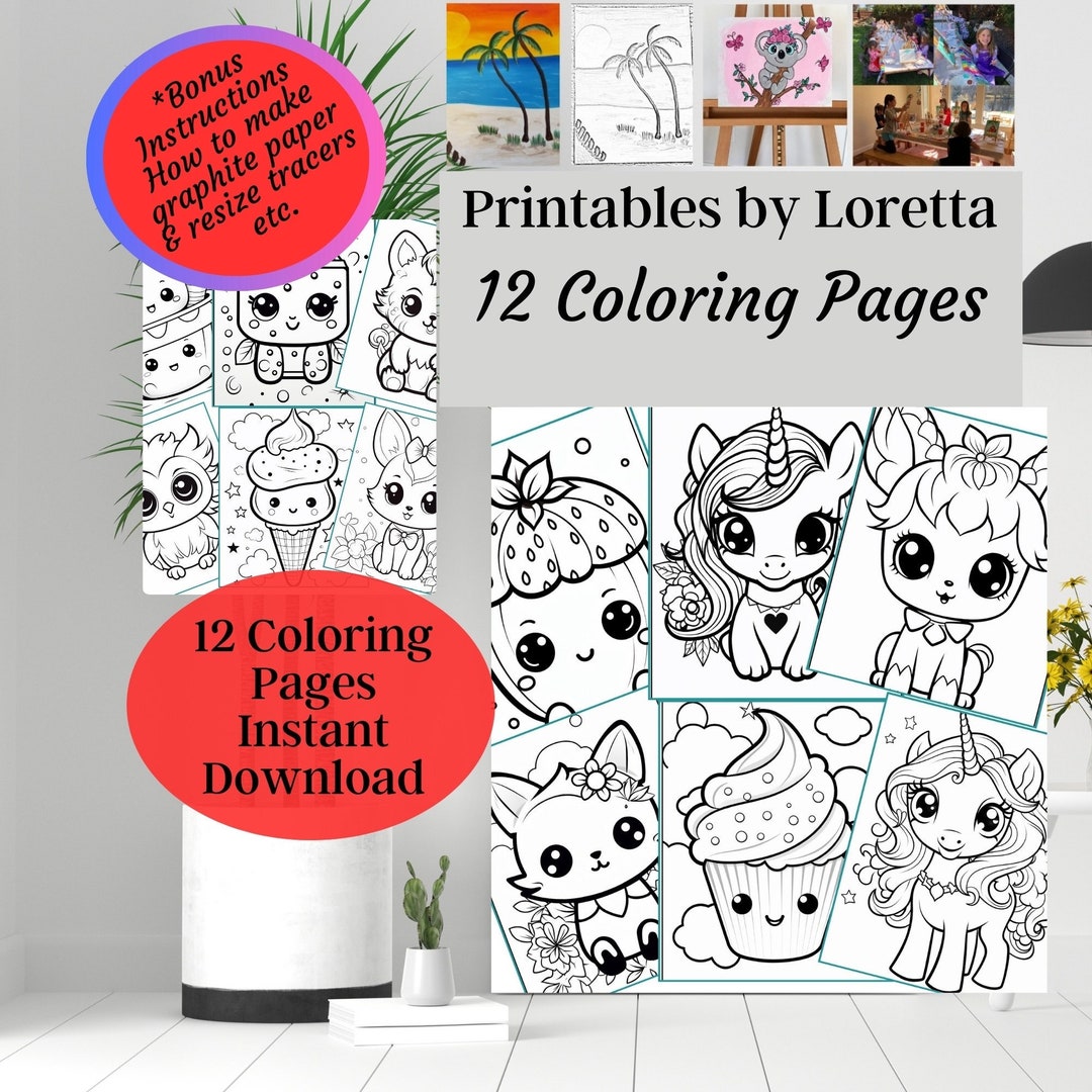 Summer Fun Coloring Pages Instant Download 12 Page Coloring Bundle ...