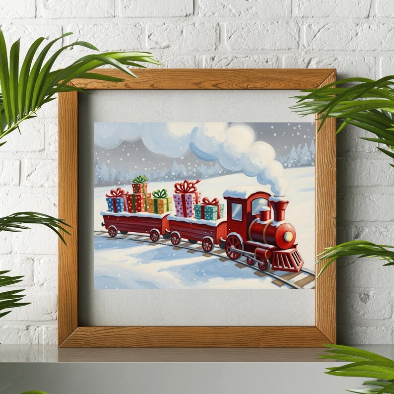 DIY Paint Party Kit Instant Download Christmas in July Train With Gifts ...