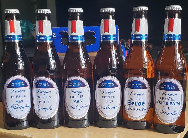 Paquete de 6 etiquetas de cerveza Ultra Spanish Papa - Etsy México