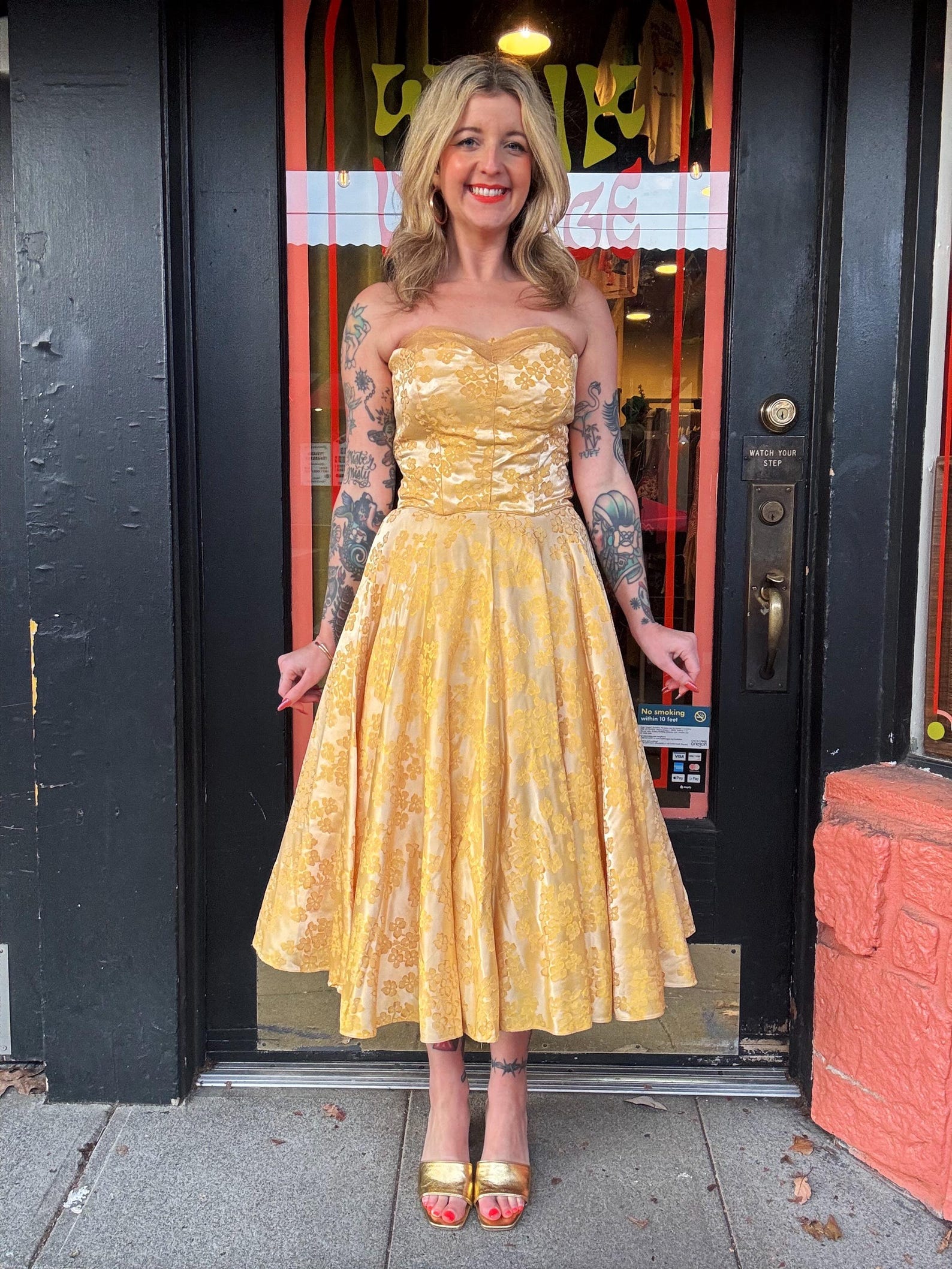 Vintage 1950s Fred Perlberg Gold Brocade Party Dress - Etsy
