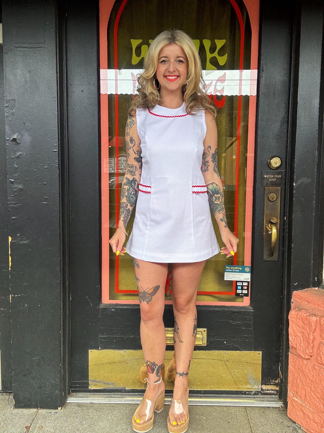 Vintage 70s Tennis Mini Dress//1970s Micro Mini//white Red Rickrack//s ...