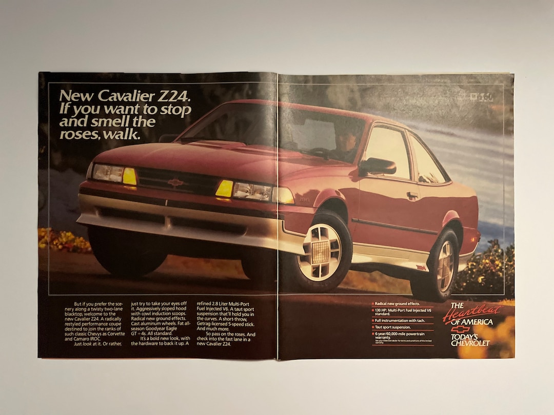 Chevy Cavalier Z24 Vintage Advertisement, Cavalier Z24 Ad, Vintage ...