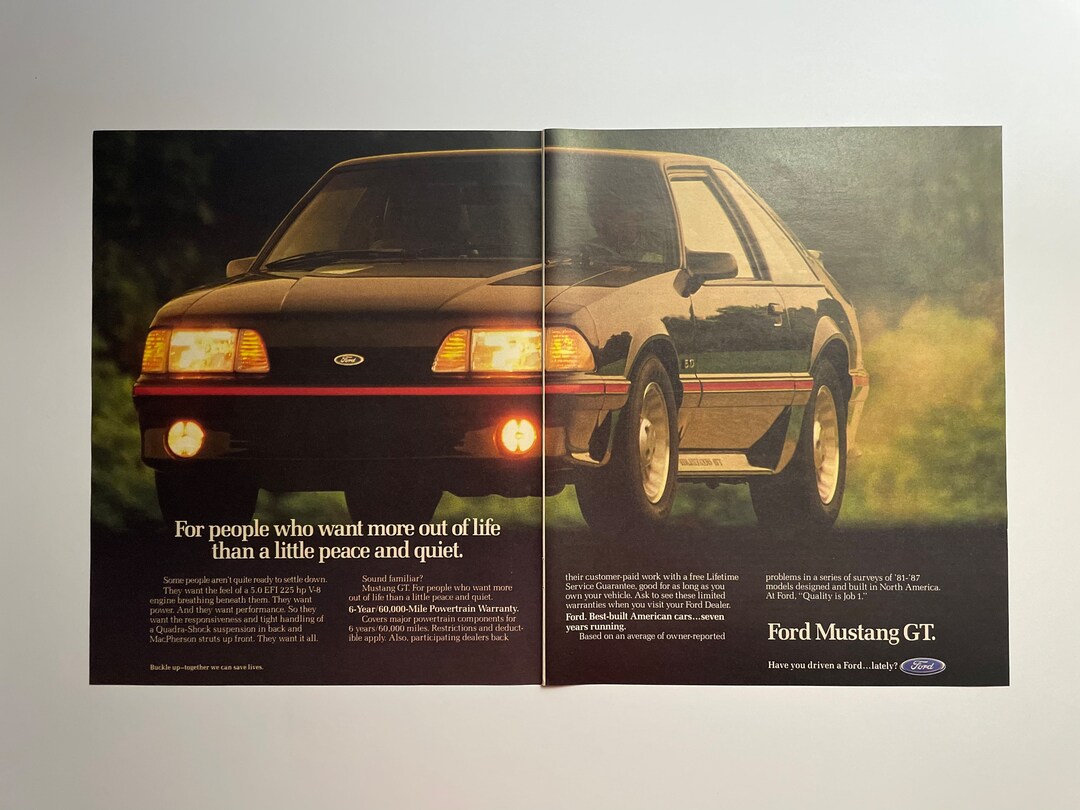 Ford Mustang GT Vintage Advertisement, Mustang GT Ad, Vintage Mustang ...