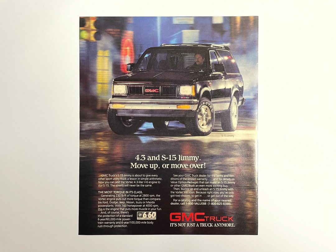 GMC Truck Advertisement, S-15 Jimmy Truck, Vintage Ad, 1988 ...