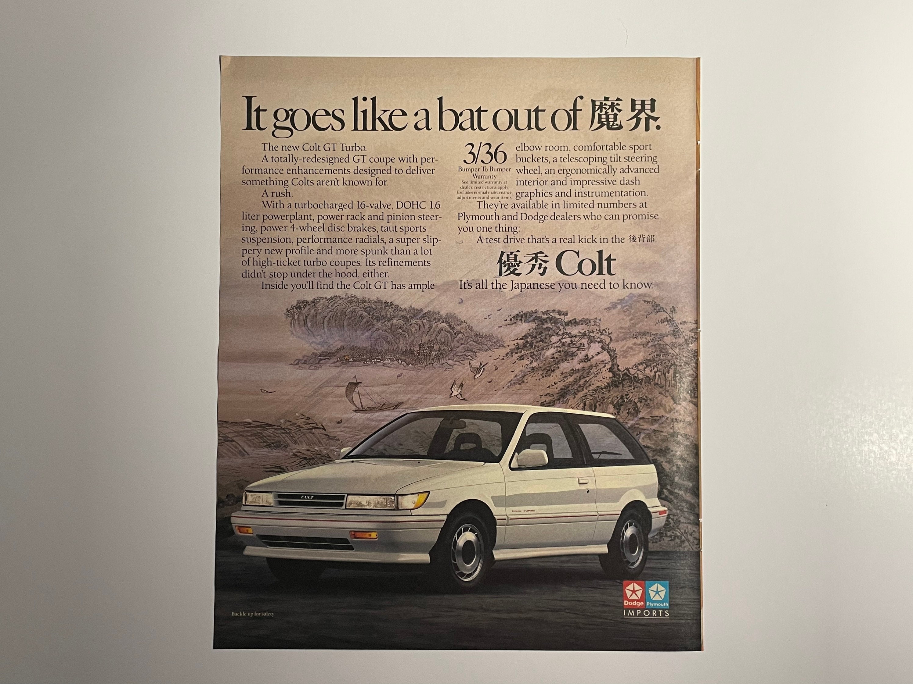 Colt GT Turbo Advertisement, Dodge Plymouth Japanese Imports, Vintage ...