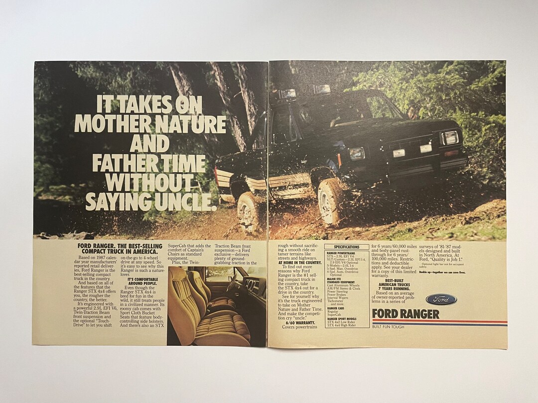 Ford Ranger Truck Vintage Advertisement, Ford Ranger Ad, Vintage Truck ...