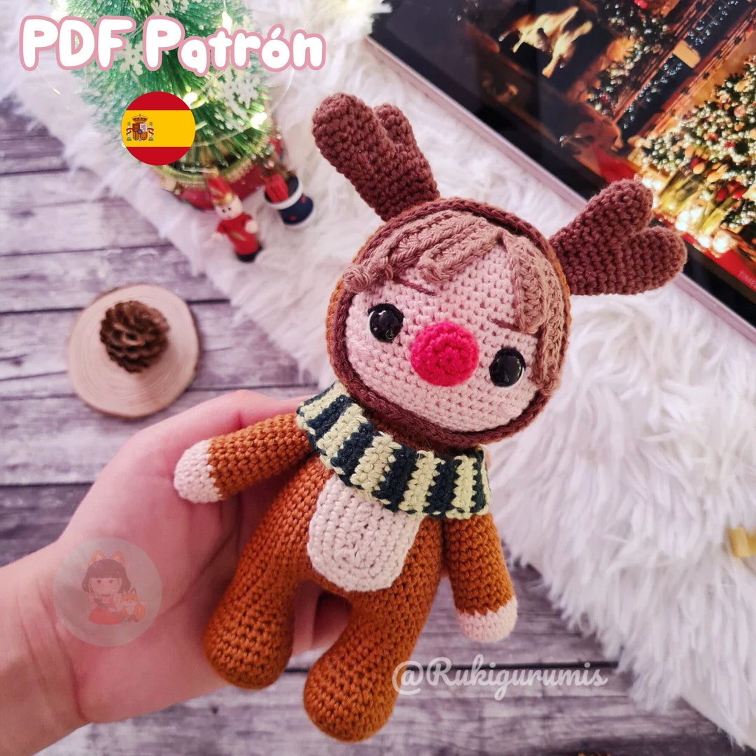 Pdf/elis Pattern the Reindeer spanish Amigurumi Doll - Etsy