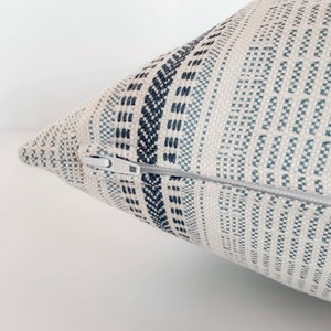 Striped Throw Pillow Textured Blue Modern Pillow Striped Bed Pillow ...