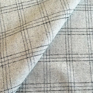 Grey Plaid Upholstery Fabric, Wool Plaid Fabric by the Yard, Grey ...