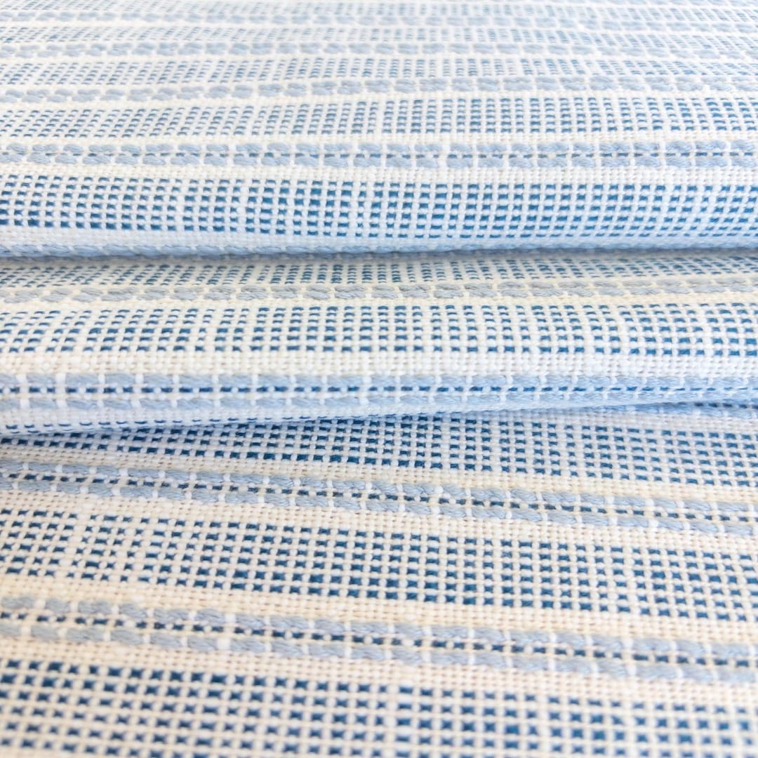 Blue Stripe Upholstery Fabric Outdoor Blue Fabric for Chairs ...