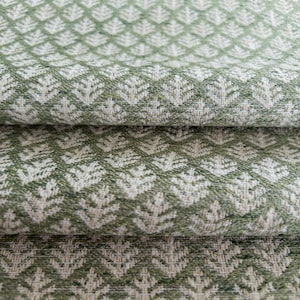Green Textured Upholstery Fabric Green Botanical Leaf Fabric Green ...