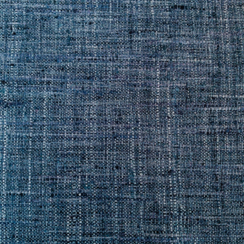 Blue Linen Look Fabric Blue Drapery Fabric by the Yard Solid - Etsy