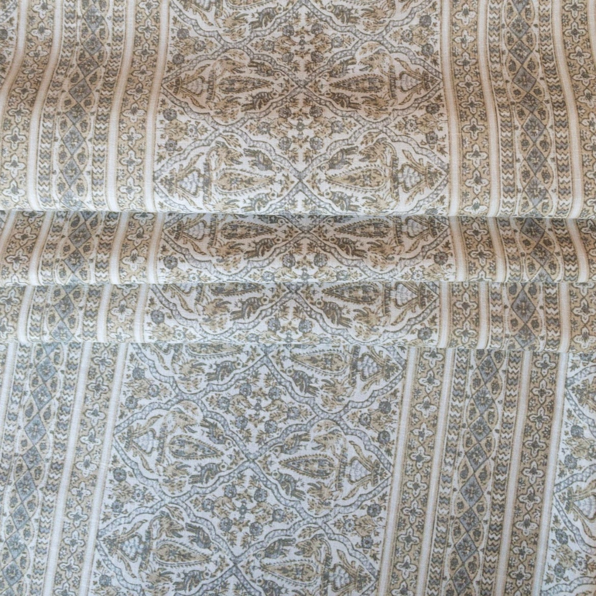 Beige Floral Sample Drapery Fabric Beige Striped Curtain - Etsy