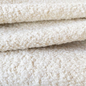 Cream Boucle Fabric Sample White Textured Boucle Fabric Heavy Duty ...