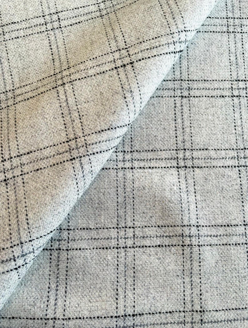 Grey Plaid Upholstery Fabric Wool Plaid Fabric by the Yard - Etsy