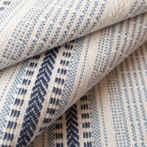 Blue Striped Sample Fabric Textured Blue & White Fabric Outdoor Striped ...