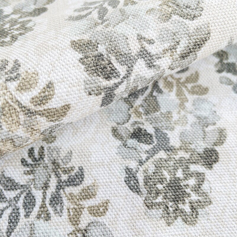 Gray Floral Fabric - Etsy