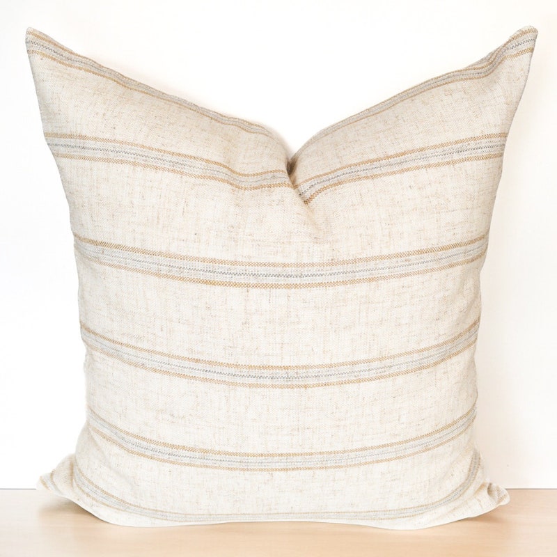 Linen Stripe Pillow - Etsy