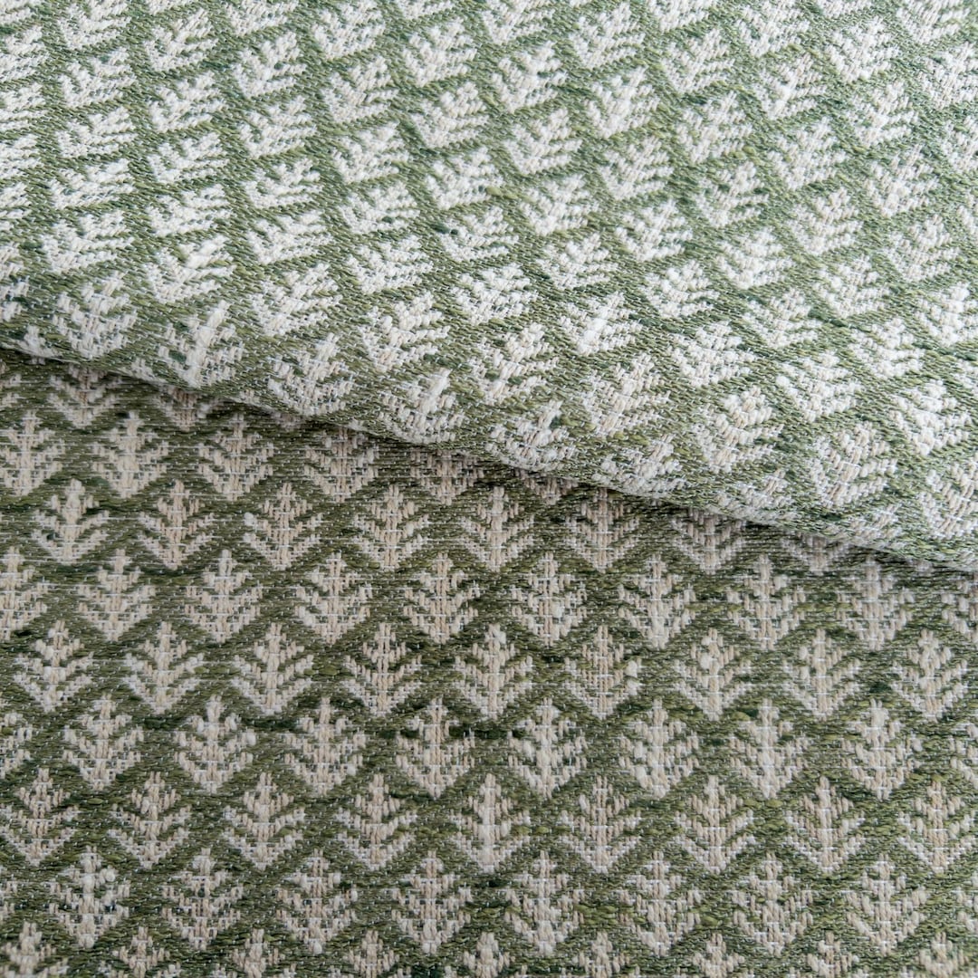 Green Textured Upholstery Fabric Green Botanical Leaf Fabric Green ...