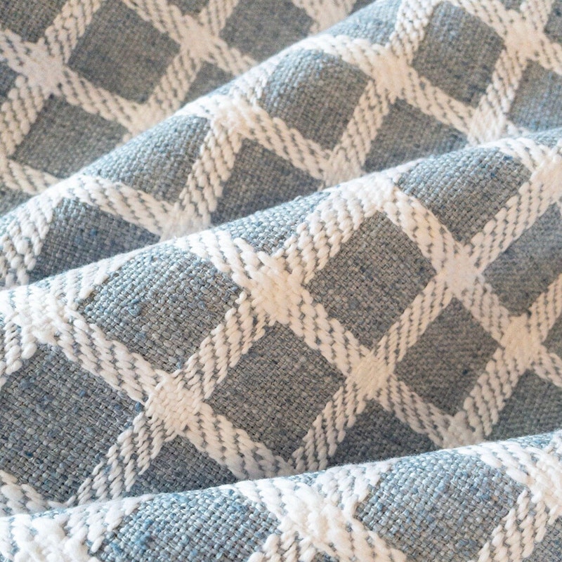 Blue Plaid Fabric - Etsy