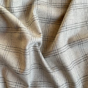 Grey Plaid Upholstery Fabric Wool Plaid Fabric by the Yard - Etsy
