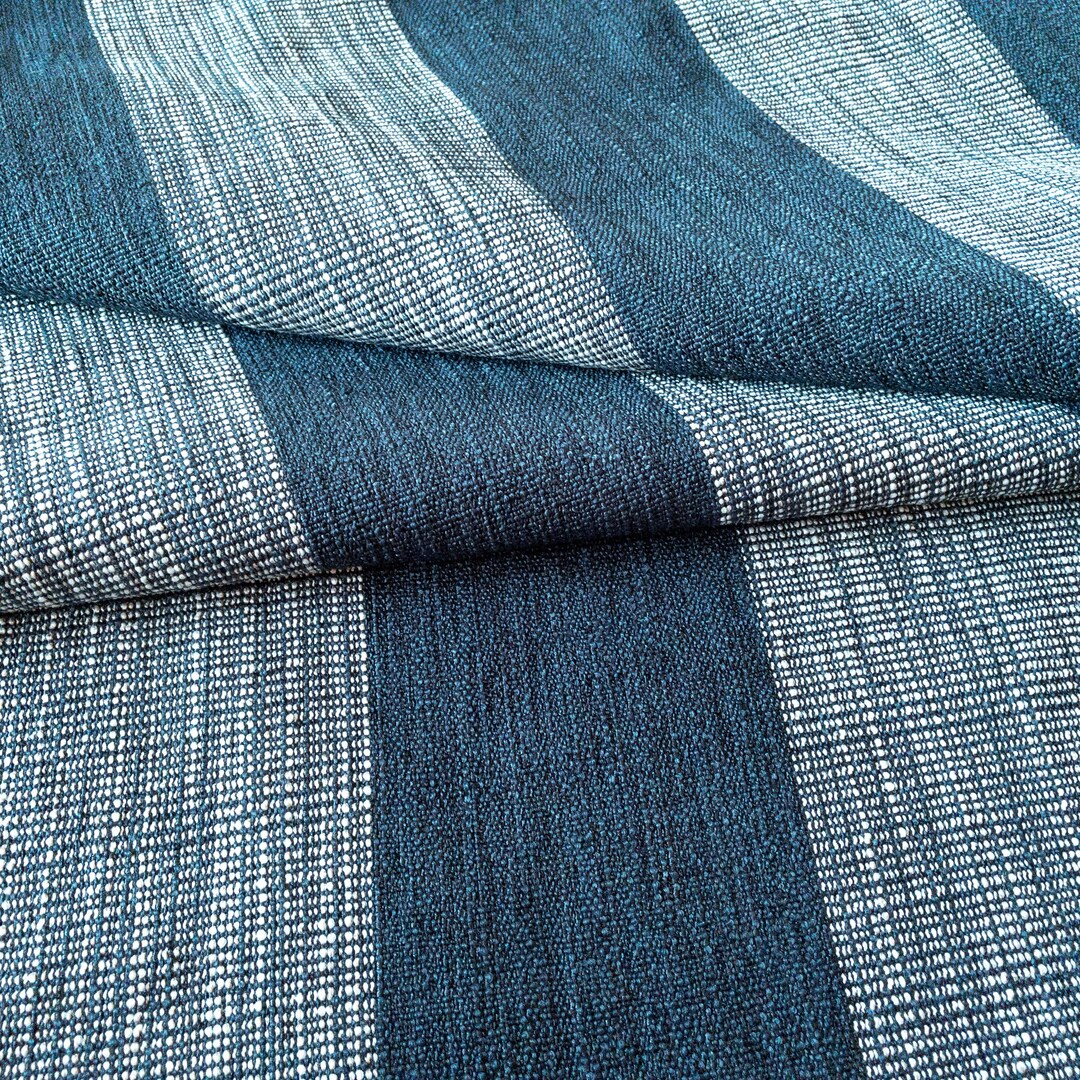 Blue Stripe Upholstery Fabric Striped Pillow Fabric Modern Blue & White ...