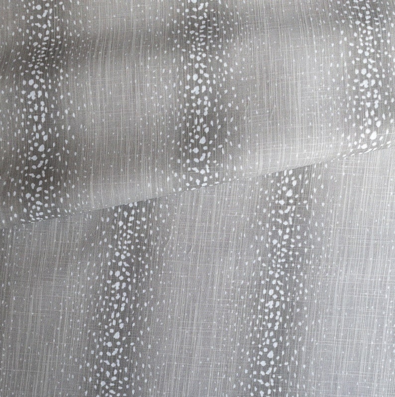 Gray Drapery Fabric Gray Antelope Print Fabric Designer Gray Animal ...