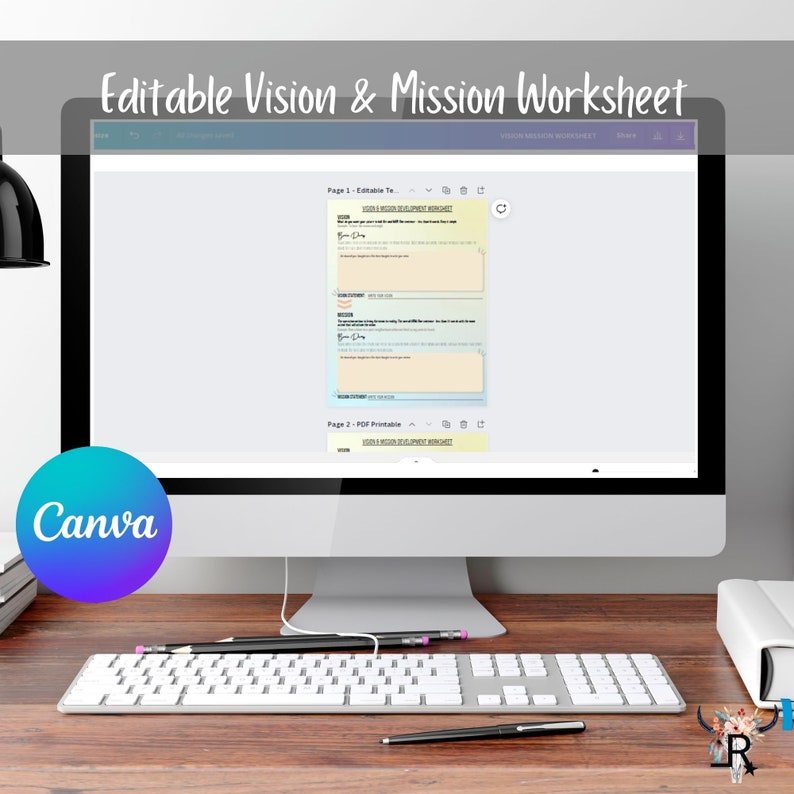 Develop Your Vision & Mission Statement - Canva Template Download - Etsy