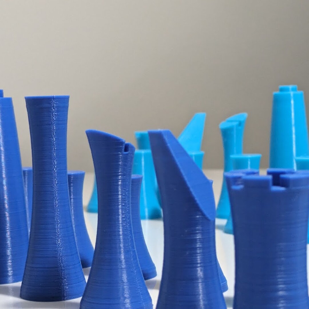 Vertical Slice Chess Set, 3D Printed With Multiple Color Options ...