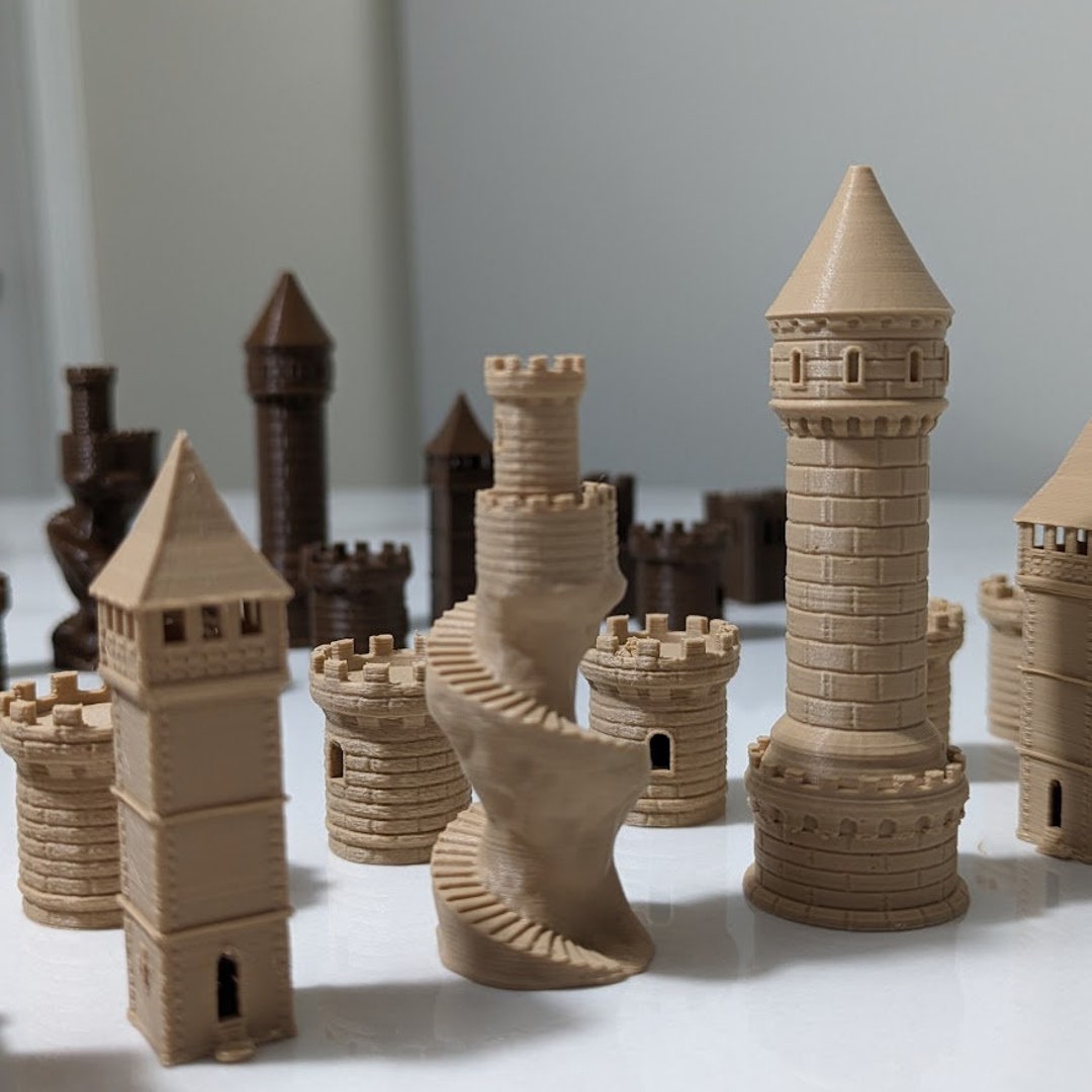 Medieval Castle Chess Set, 3D Printed With Multiple Color Options ...