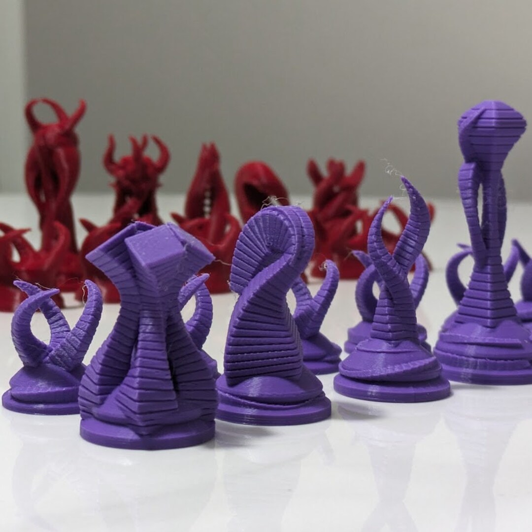 Alien Life Chess Set, 3D Printed With Multiple Color Options, Pieces ...