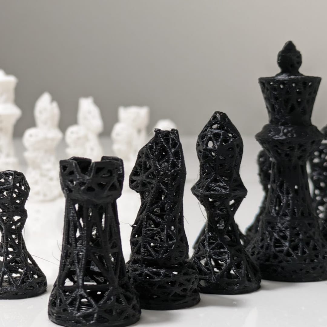 Matrix Voronoi Chess Set, 3D Printed and Lightweight With Multiple ...