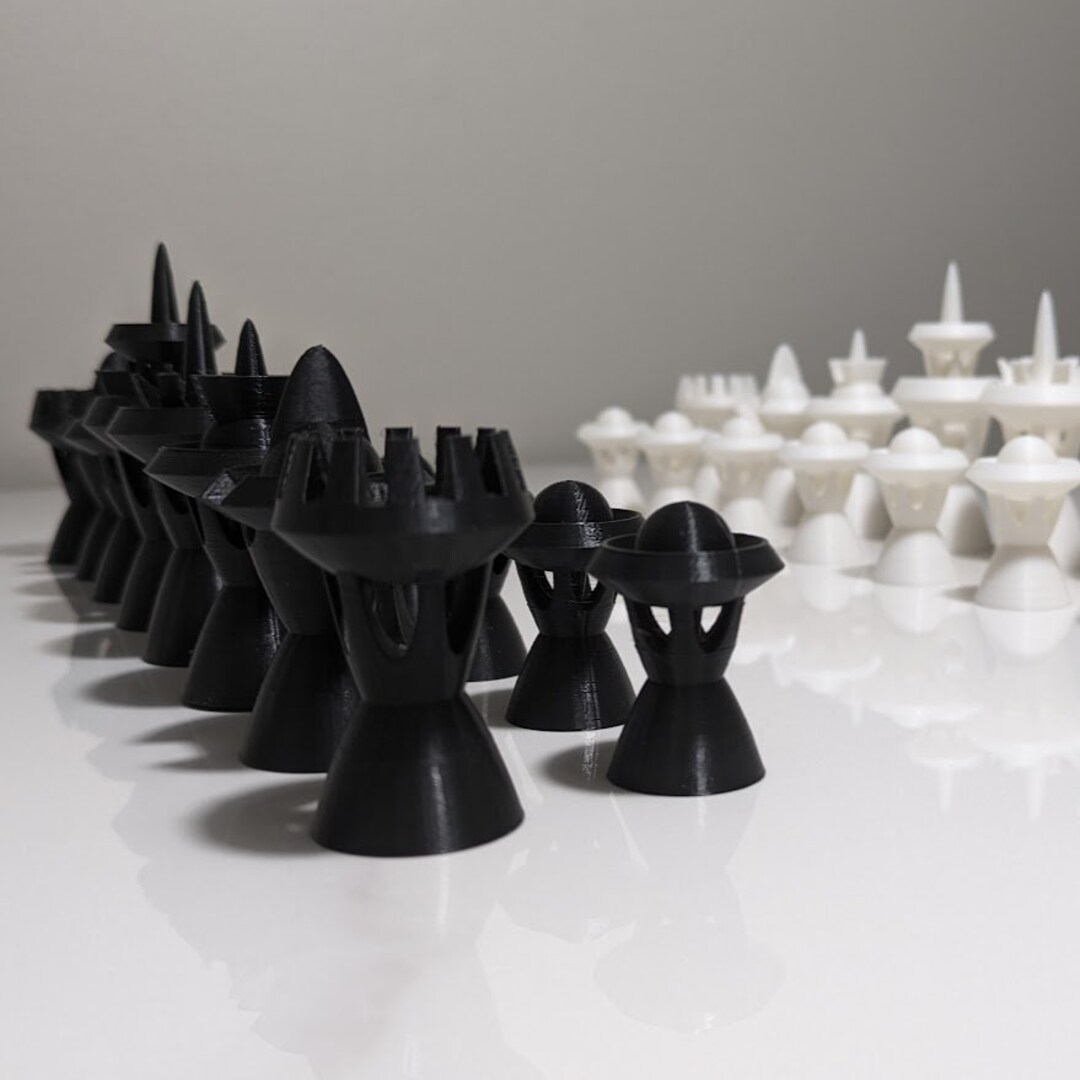 Crowned Fortress Chess Set, 3D Printed With Multiple Color Options ...