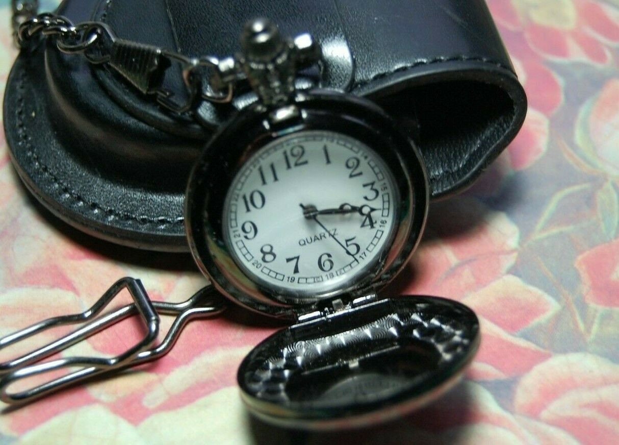 TEXAS RANGER pocket Watch for Men's Dress Vest Includes Leather Case ...