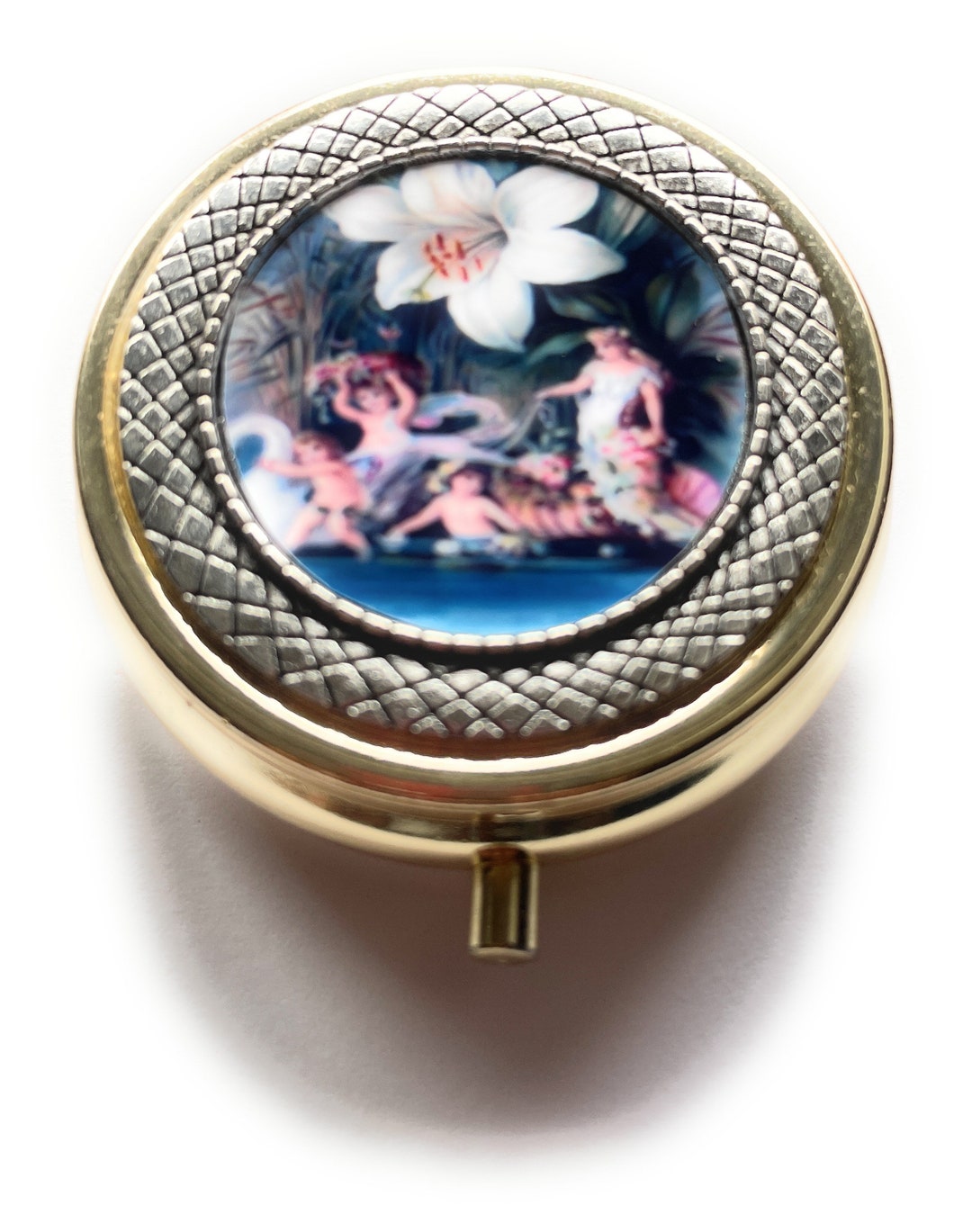 NYMPHS Forest Fairies Luxor Model Gold&silver Pill Box Delicate Pill ...