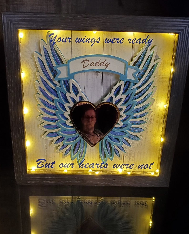 Memorial Shadow Box Loved One Angel Wings Shadow Box Soft - Etsy
