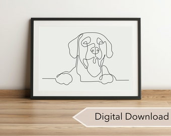 Labrador Line Art | Etsy