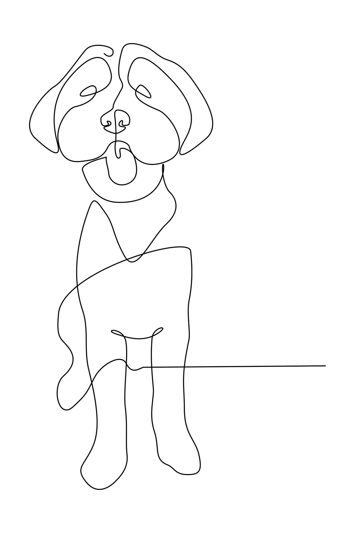 Goldendoodle Labradoodle Wall Art Line Drawing Digital - Etsy