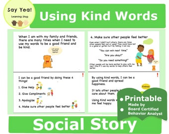 A Social Story for Autism and Behavior Management, No Hitting, Self ...