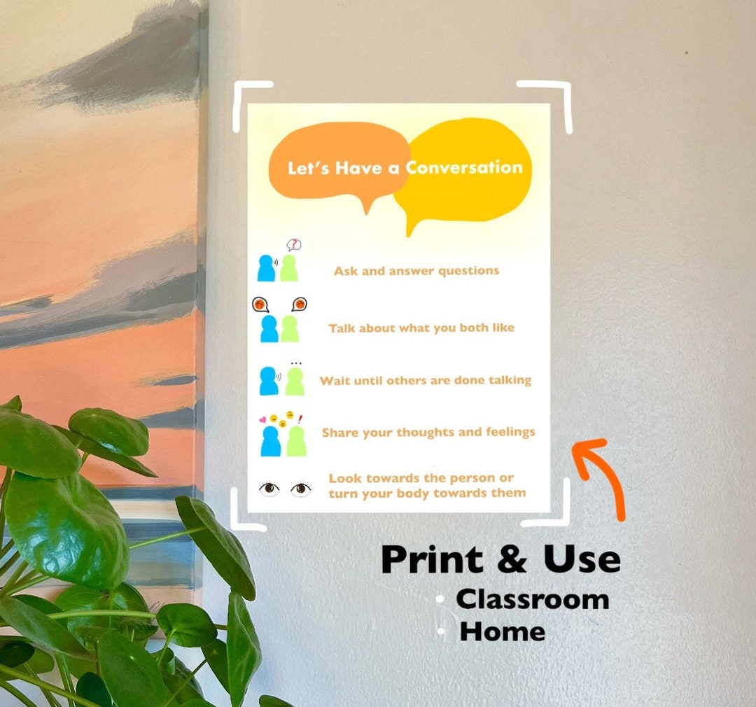 Conversation Skills Visual: Teaching Social Skills, Printable - Etsy
