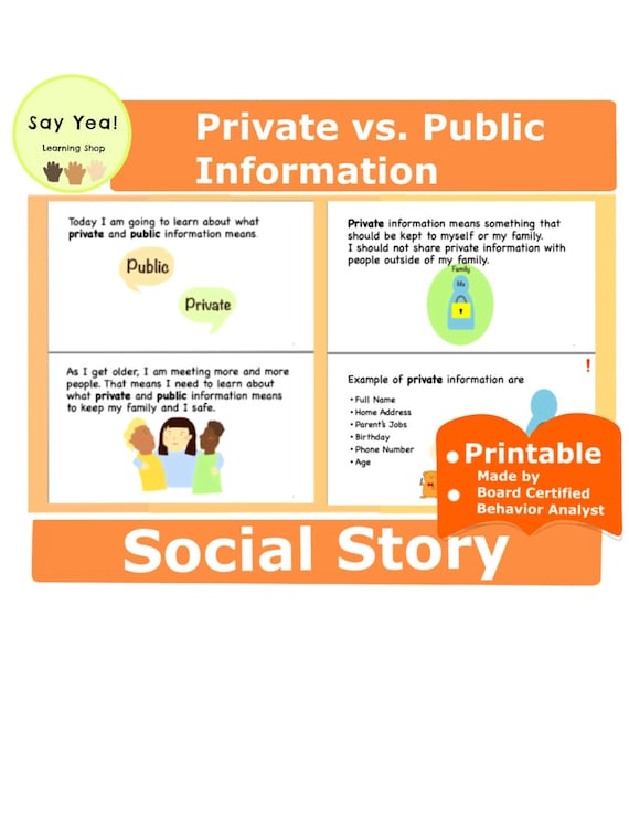 Social Story for Young Children and Learners With Autism: | Etsy