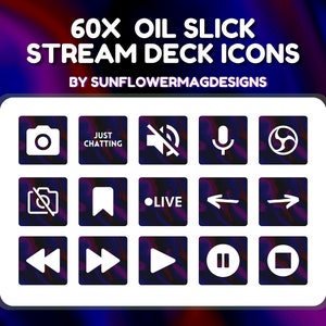 Dark Oil Slick Elgato Streamdeck Icons - Purple Goth Streamer Twitch ...