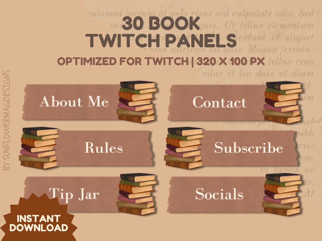 30x Twitch Book Stream Panels | Modern, Booktok, Cozy, Aesthetic, Cute ...