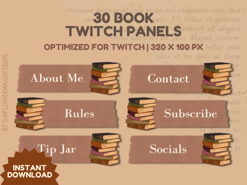 30x Twitch Book Stream Panels | Modern, Booktok, Cozy, Aesthetic, Cute ...