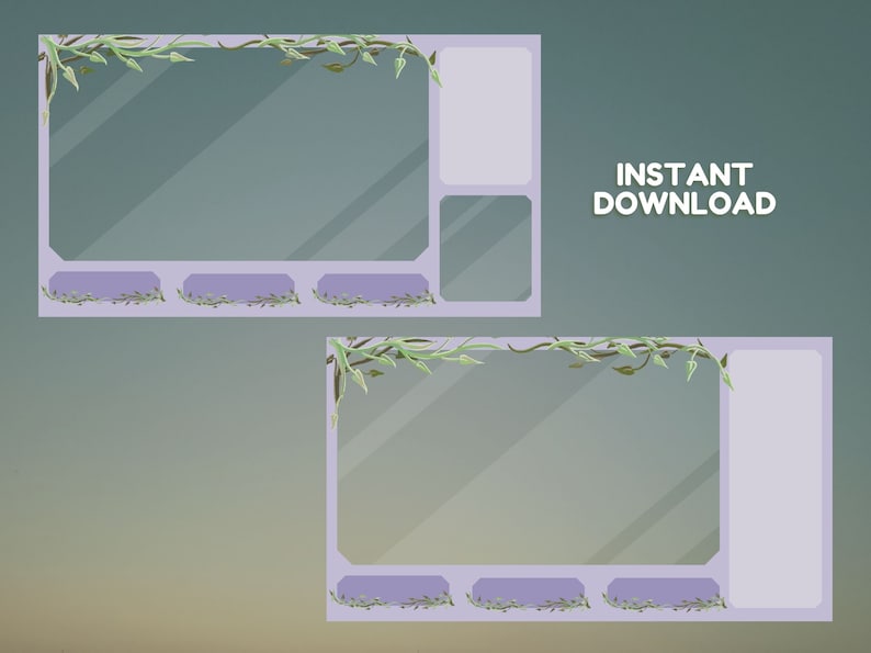 Animated Lavender Vines Streamer Overlay Package for Twitch, Simple ...