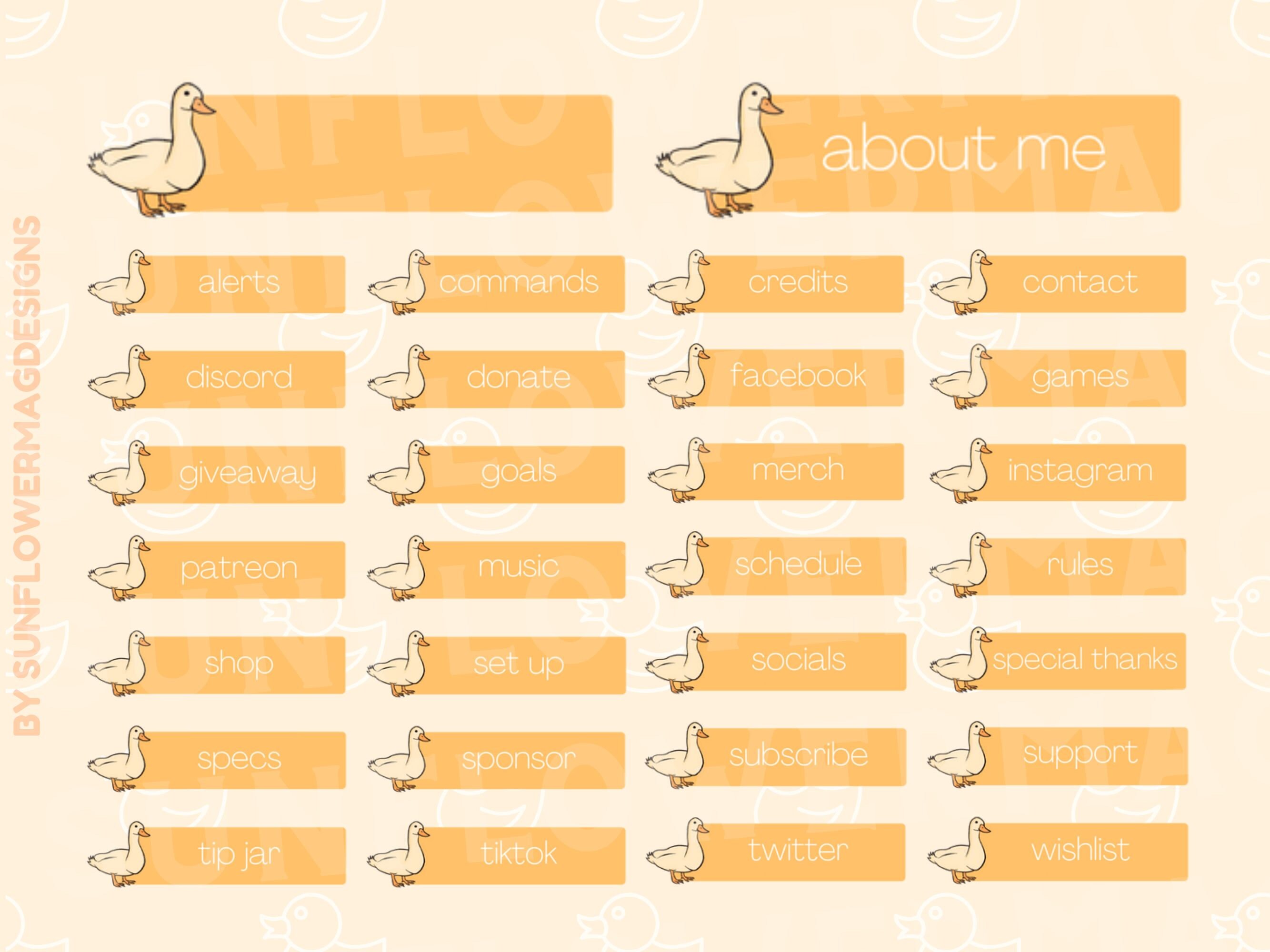 30x Twitch Duck Stream Panels | Modern, Quack, Aesthetic, Cute, Animals ...