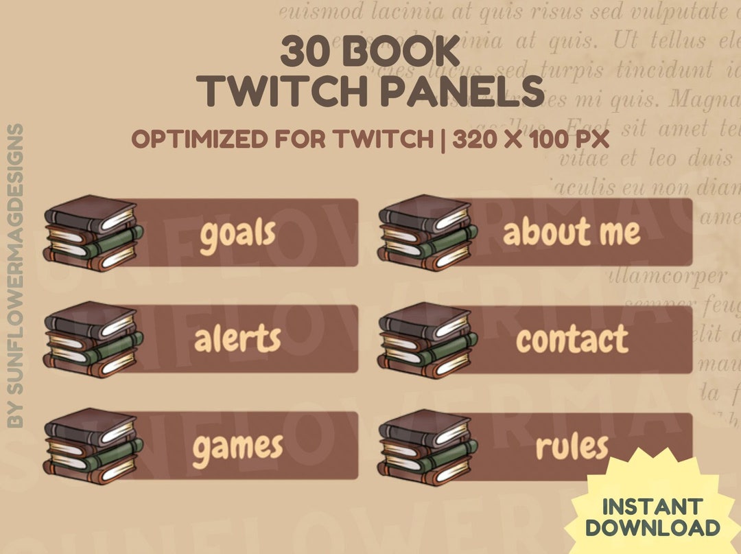 30x Twitch Book Stream Panels Modern Booktok Cozy - Etsy