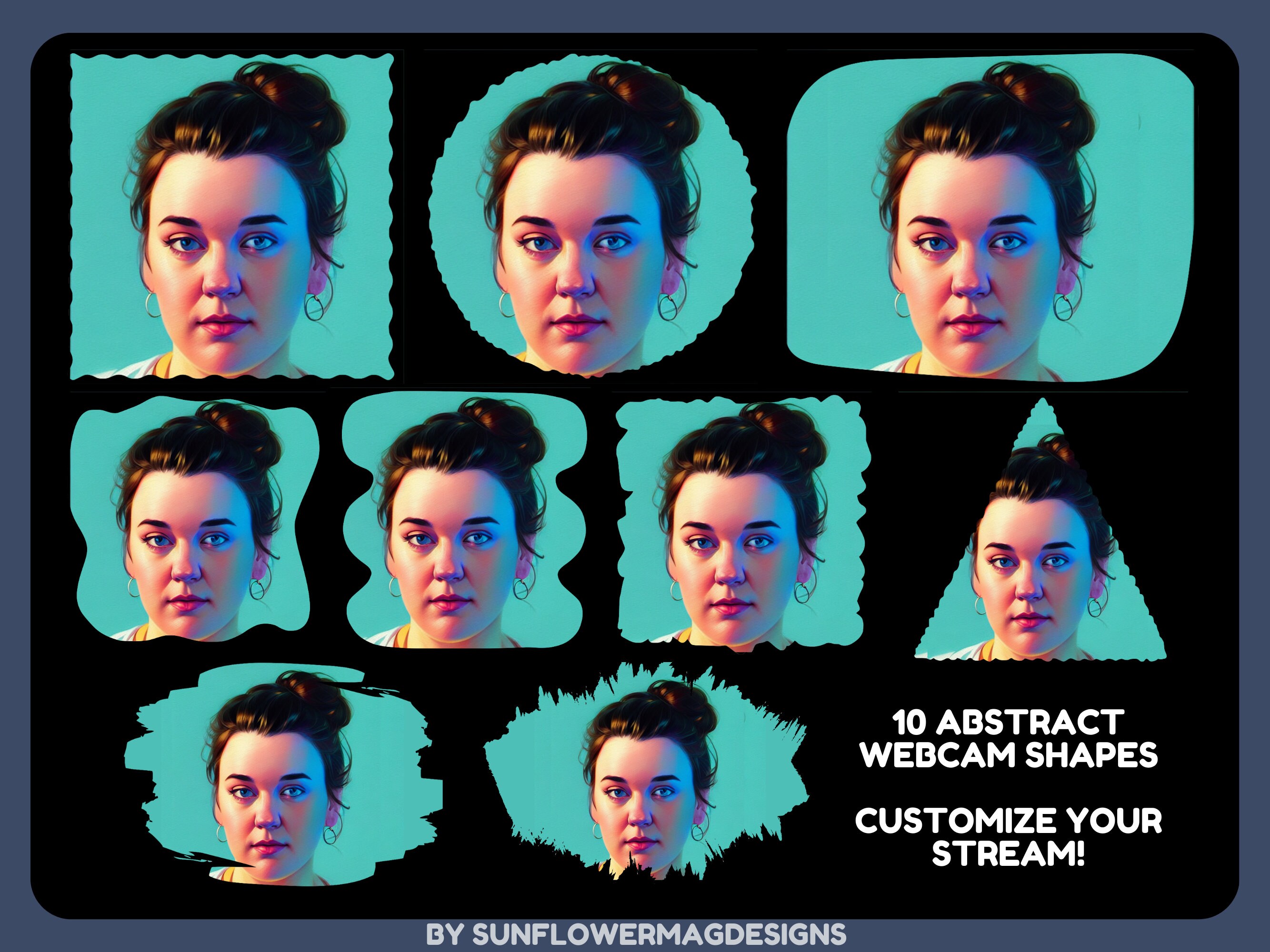 10x Abstract Webcam Shapes for Twitch Streamers | Camera Mask Shape ...