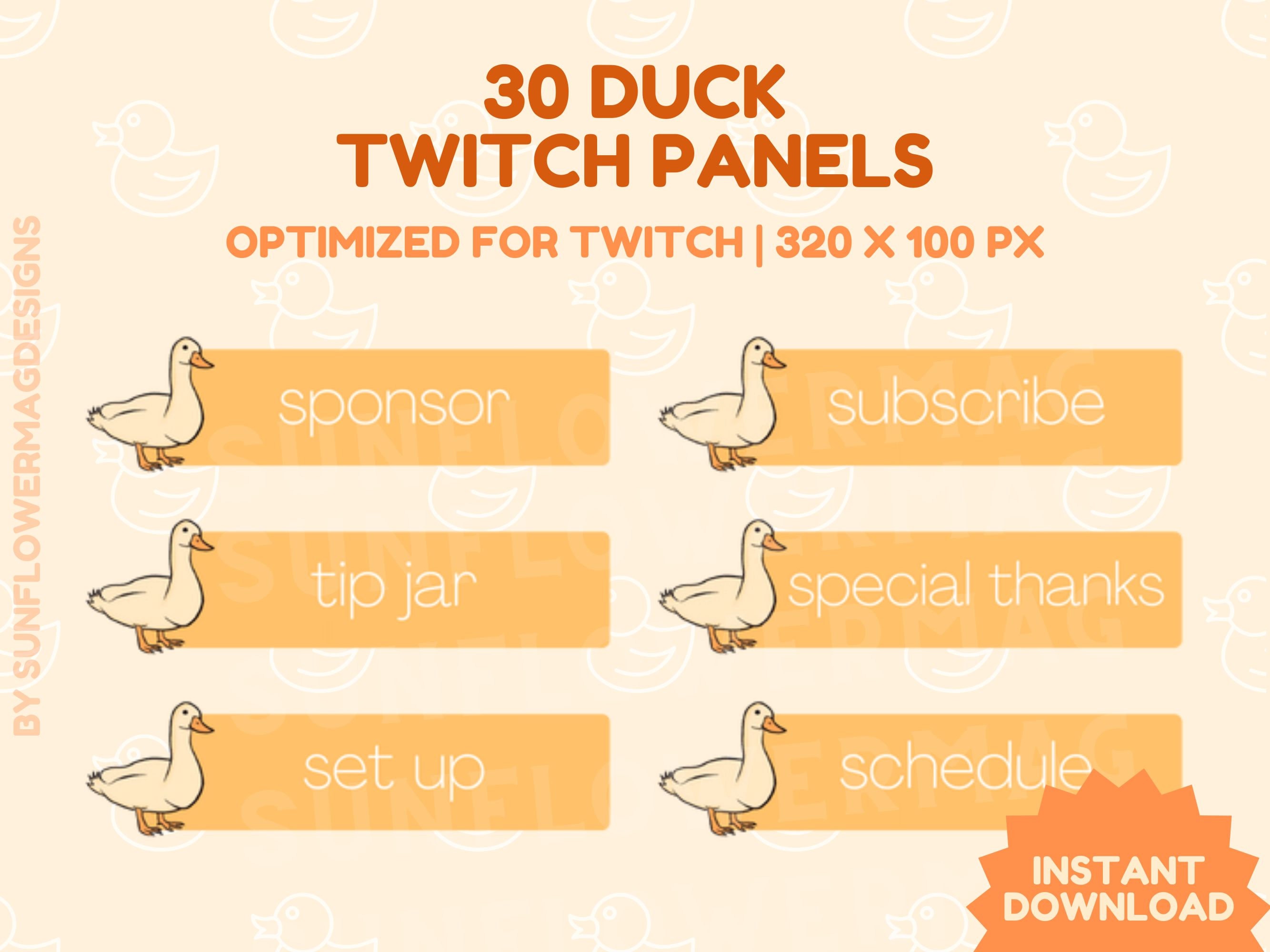 30x Twitch Duck Stream Panels | Modern, Quack, Aesthetic, Cute, Animals ...